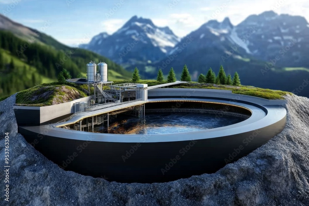 Geothermal energy renewable innovation is depicted in a detailed ...