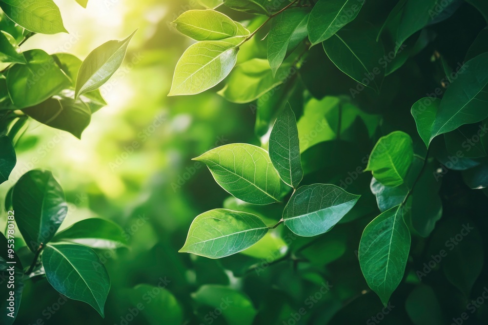 Nature of green leaf in garden at summer. Natural green leaves plants ...