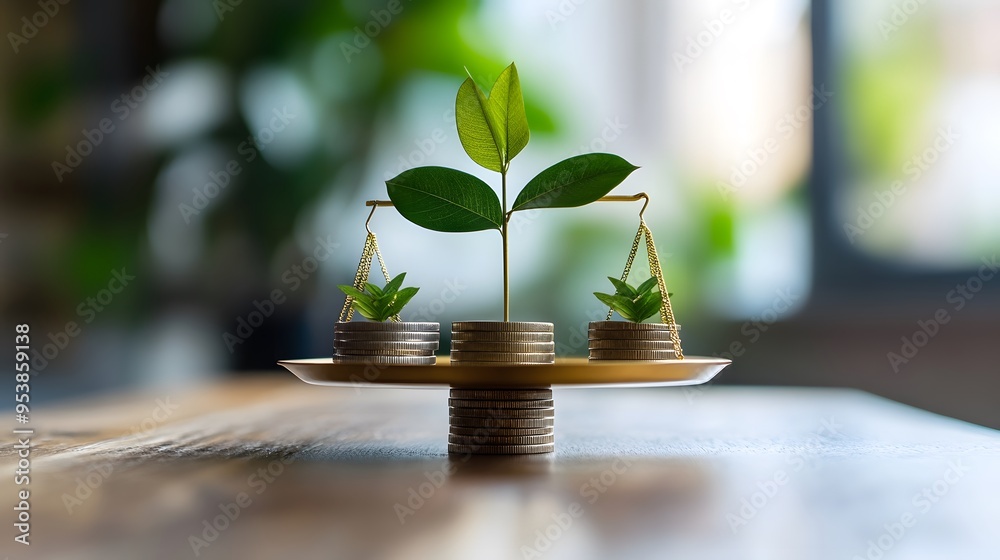 Dividend vs. Growth Stocks: A scale with dividends on one side and ...