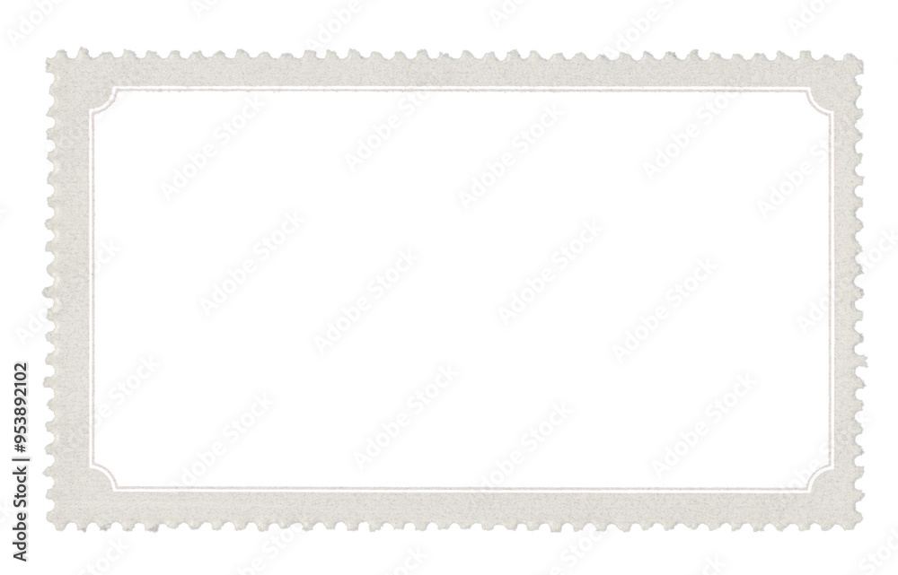 blank postage stamp frame with paper frame and empty design space on ...
