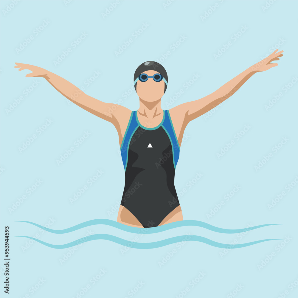 Swimming Vector, Swimmer svg Clipart, Cut Files for Silhouette, Vector ...