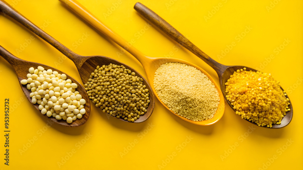 Various grains, such as barley, quinoa, millet, Job's tears, and bulgur ...