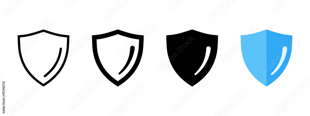 Shield icon set. Defense symbol. Security sign. Safe guard vector ...