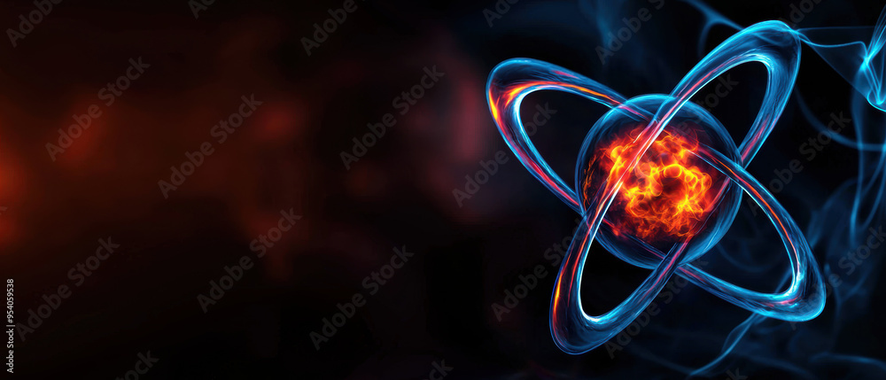 Radiation from the atomic nucleus during nuclear fission, energy waves ...