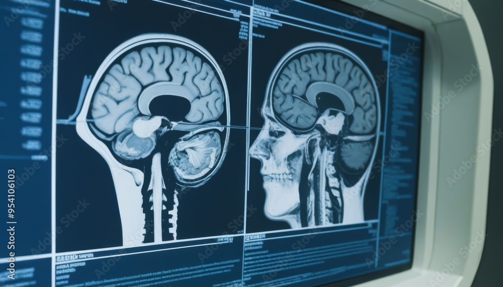 Brain scans: MRI scans of the brain from different angles show the ...