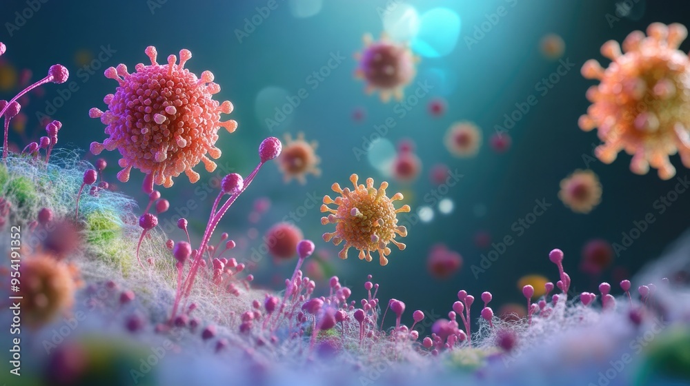 Eosinophils responding to an allergic reaction, with histamine release ...