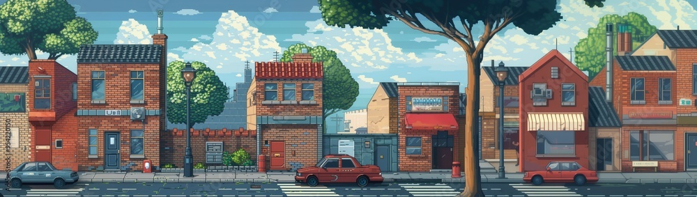 Pixel Art City Landscape, Video Game Cityscape Platformer Asset ...