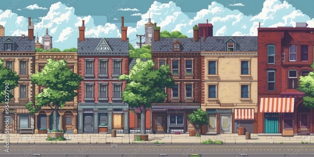 Pixel Art City Landscape, Video Game Cityscape Platformer Asset ...