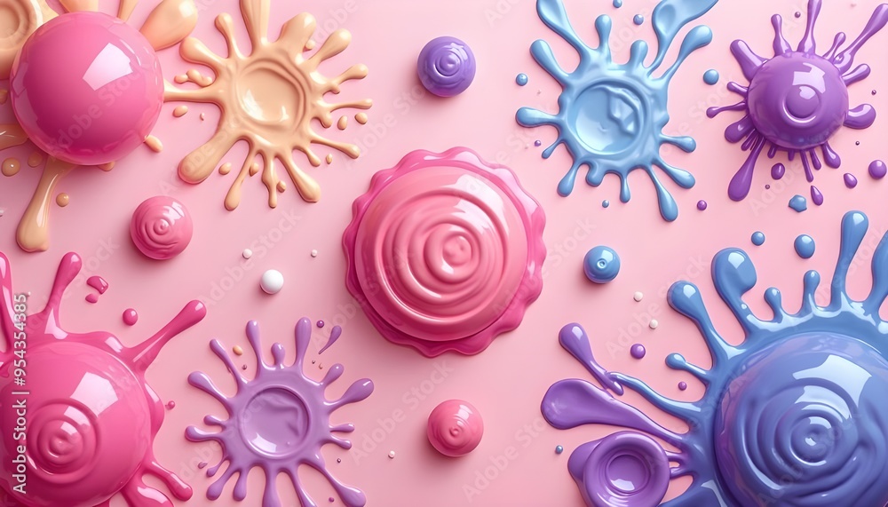Bubble gum splashes mega set elements in flat graphic design. Bundle ...