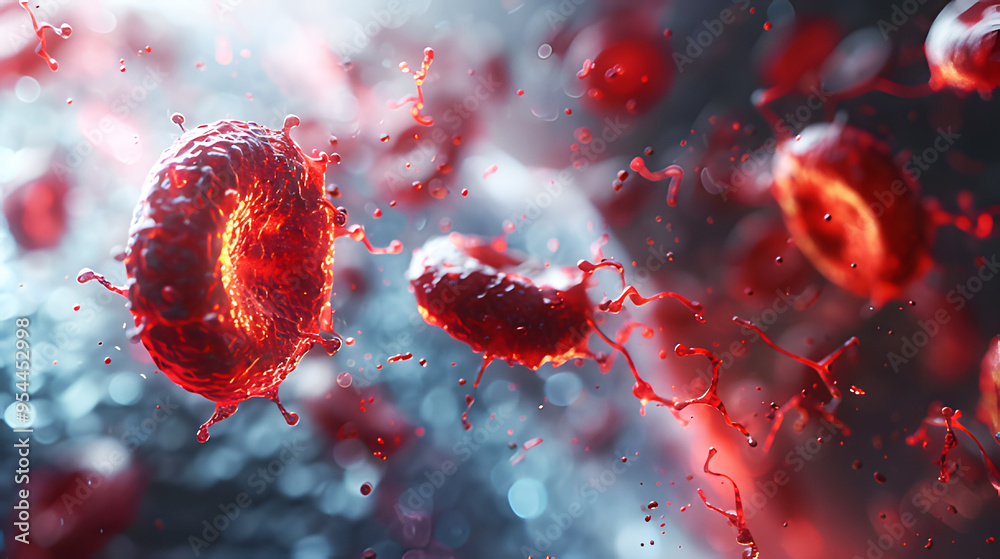 Red blood cells flowing in vessel (Erythrocyte) medical. Medical ...