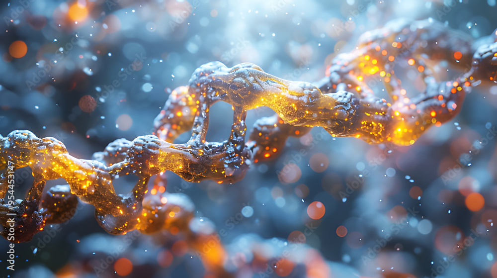 Human DNA system cell structure in medical science graphic style orange ...