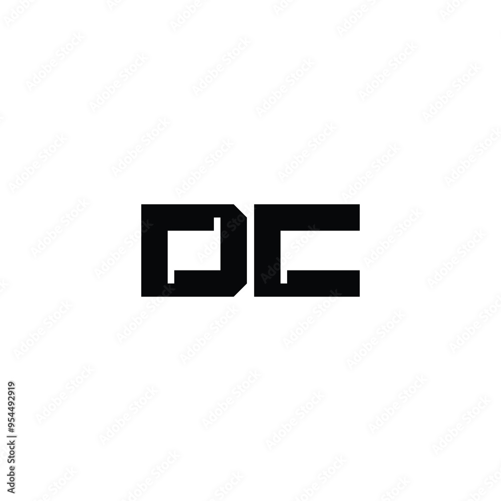 DC monogram logo design letter text name symbol monochrome logotype ...