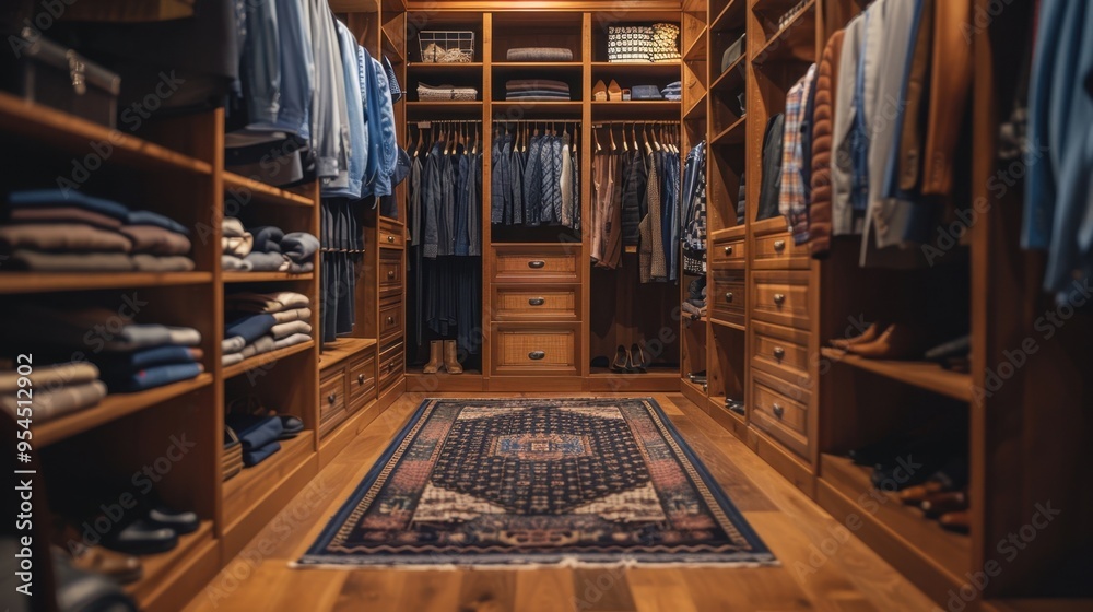 Closet: A built-in compartment with doors, equipped with hanging rods ...