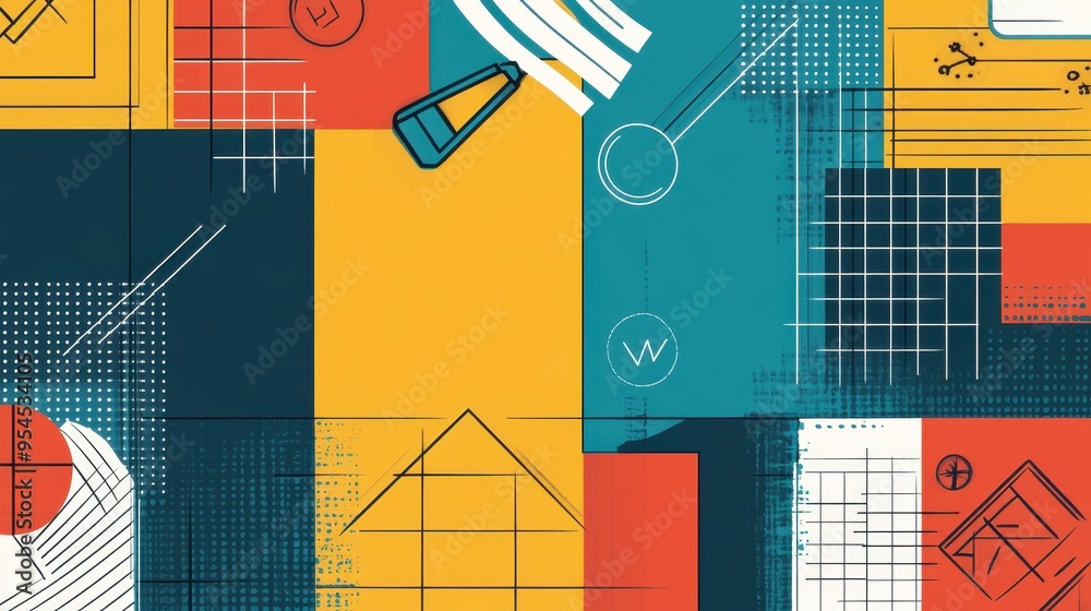 Elegant Educational Grid Background with Alternating Colors for School ...