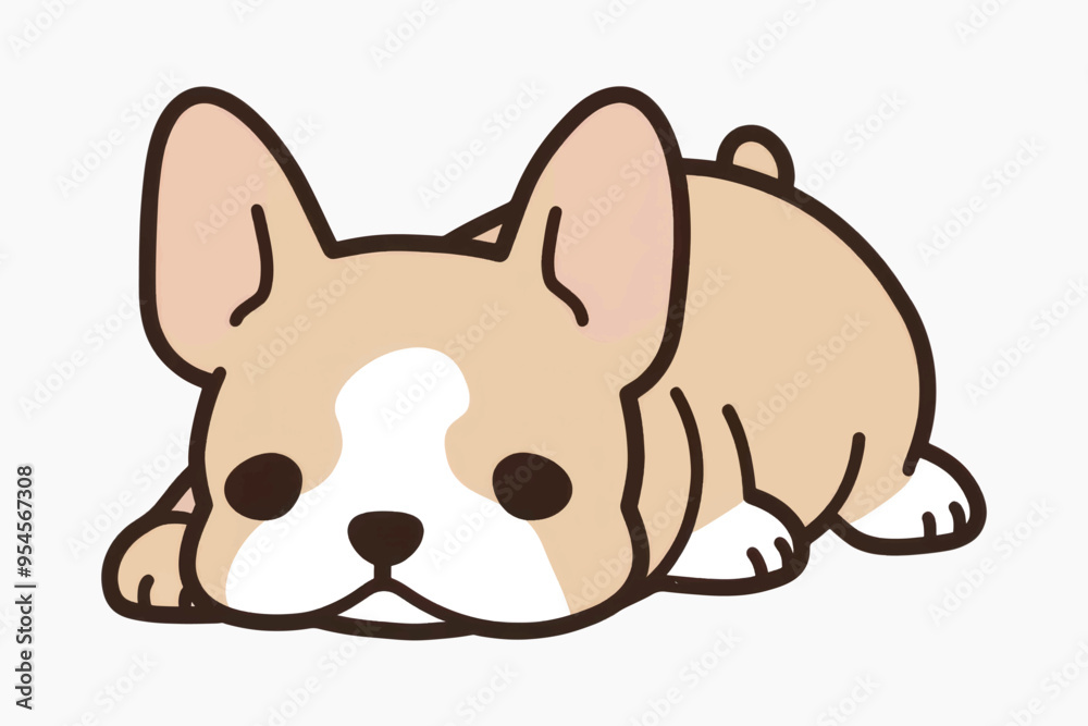 Cute cartoon French Bulldog Stock Vector | Adobe Stock