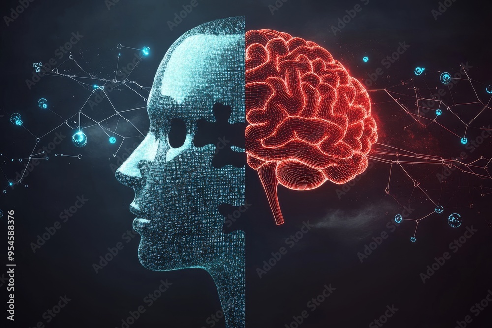 Brain optimization Tender moment Dual colored brain representing the ...