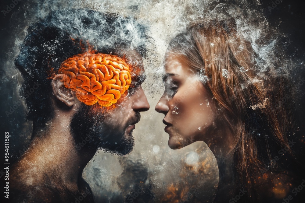 Evaluative Empathy circuits Profile of a man and woman with contrasting ...