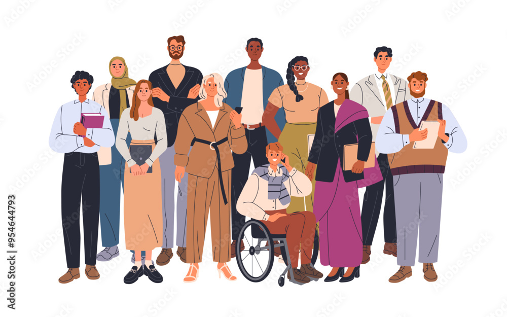 Business people team, diverse entrepreneurs community. Office workers ...