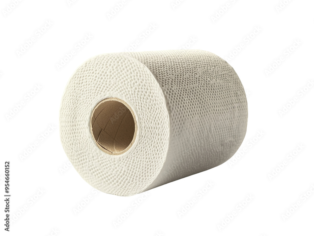 Unrolled toilet paper roll, isolated on white background, high detail ...