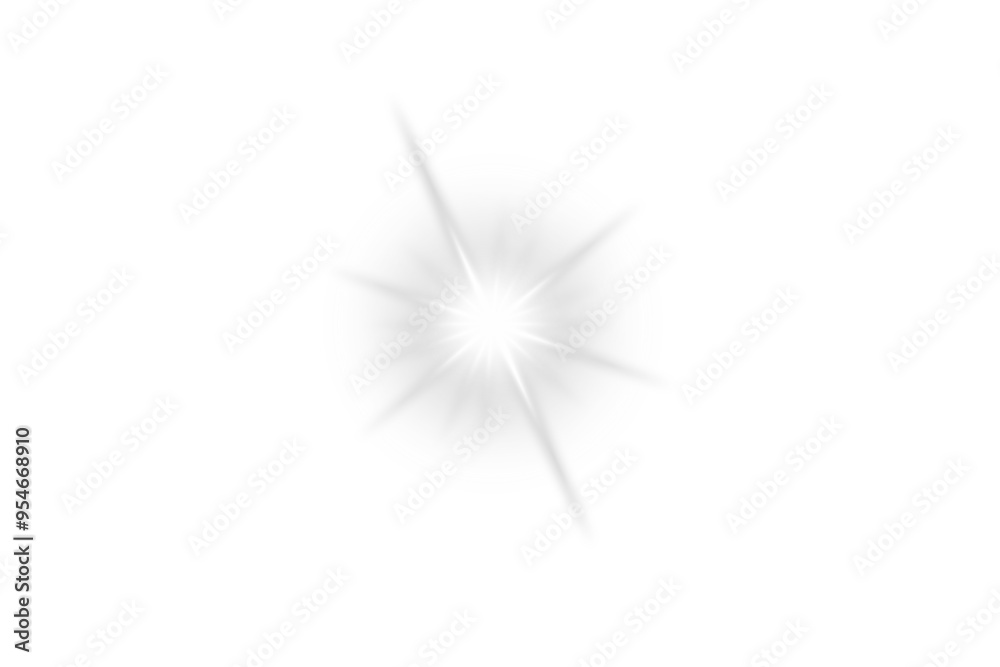 White sparkle light effect isolated on transparent background. Glowing ...