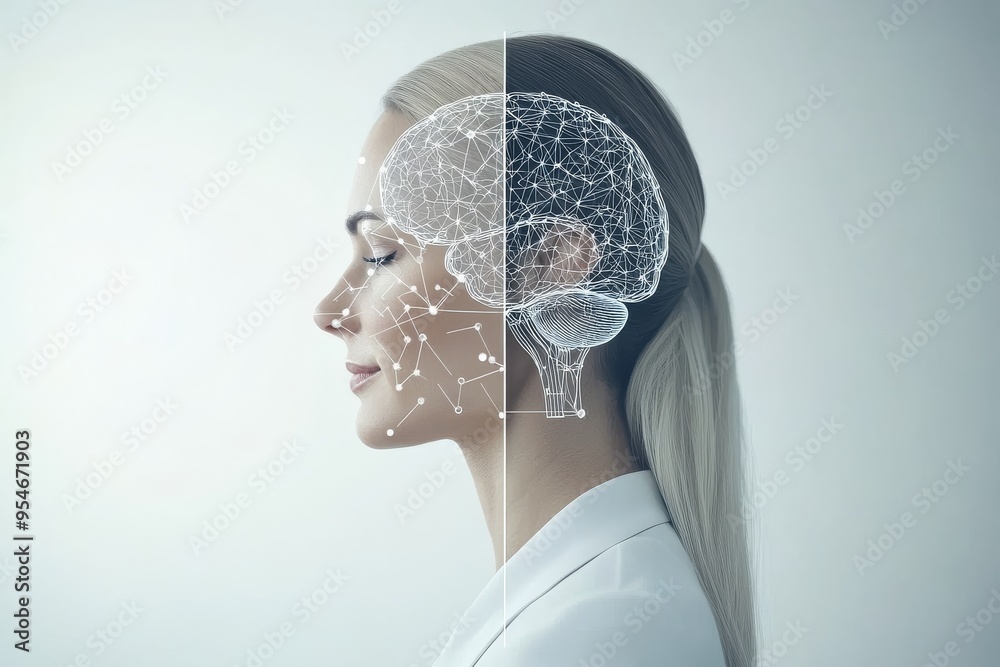 Emotional intelligence Coordinated Minimalist side profile of a woman ...