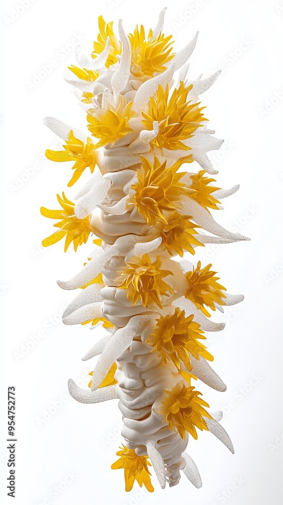 Human Spine Anatomy. Skeletal human spine and vertebral column, with ...