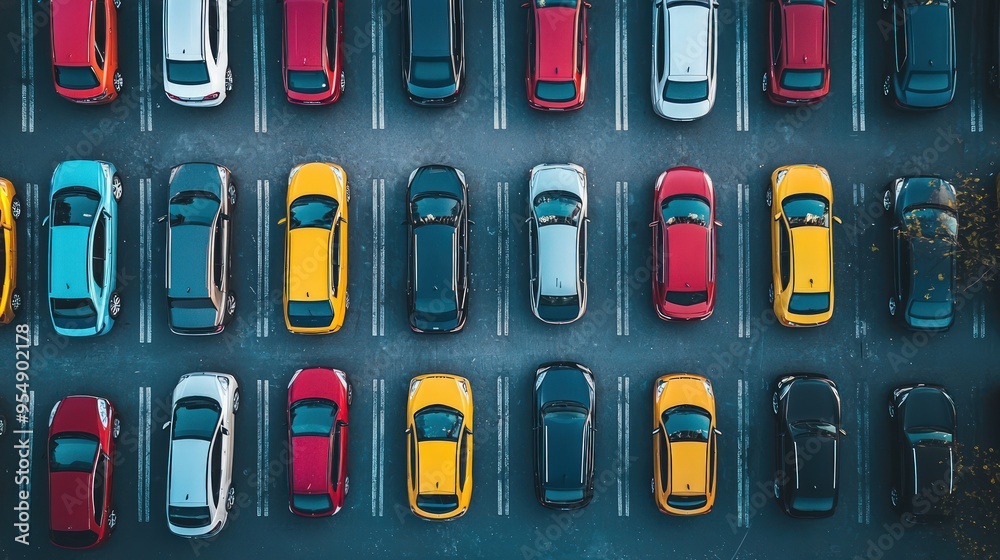 Vehicle Marketplace Cars Displayed in Parking Lot for Sales or Rental ...