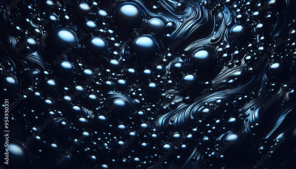 Dark blue metallic bubbles texture background Stock Illustration ...