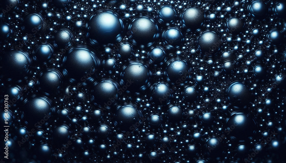 Dark blue metallic bubbles texture background Stock Illustration ...