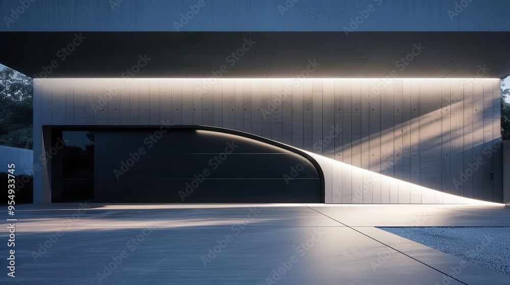 Ilustracja bez tantiem: avantgarde garage portal futuristic garage door ...