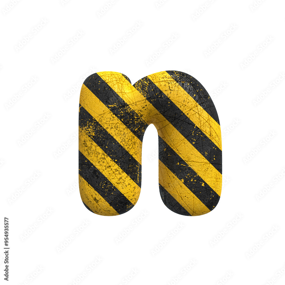 Danger letter N - Lower-case 3d crime font isolated on white background ...