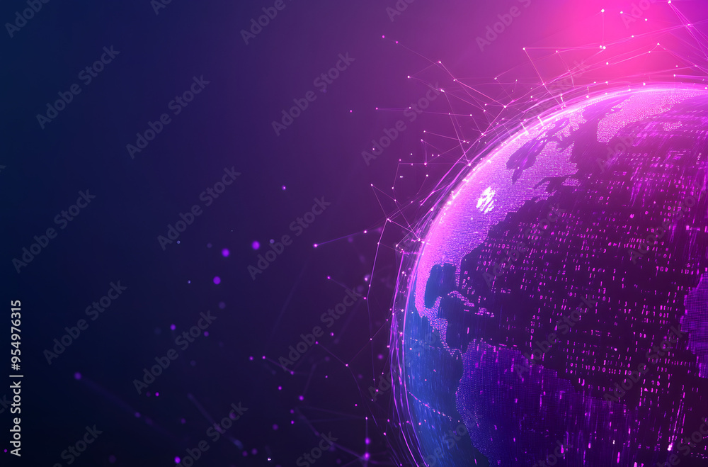 “Purple and Blue Gradient Background with a Subtle Earth Map Overlay ...