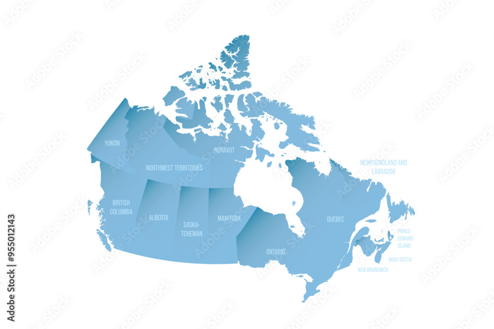 Vector de Stock Canada political map of administrative divisions ...