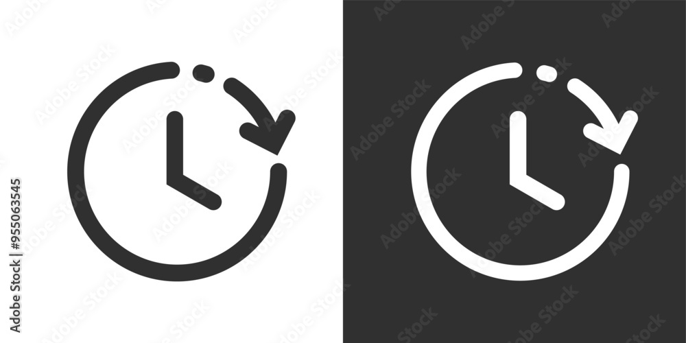Delayed start icon vector, automatic timer clock watch simple line ...