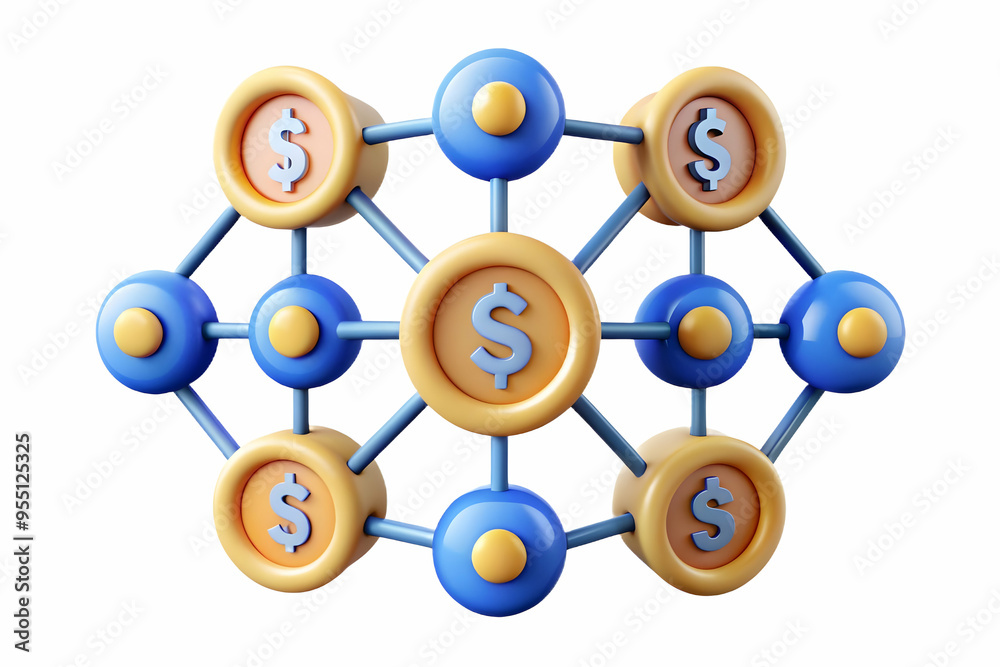 3D AI Neural Network and Cost Symbols Frame: Border frame with AI ...