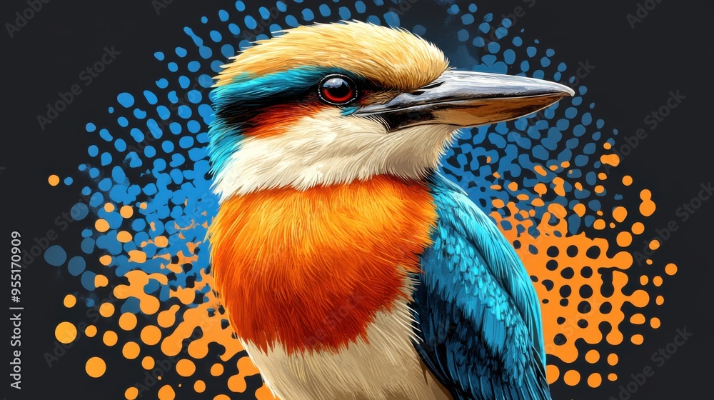 Clipart of a kookaburra with a detailed background of Australian ...