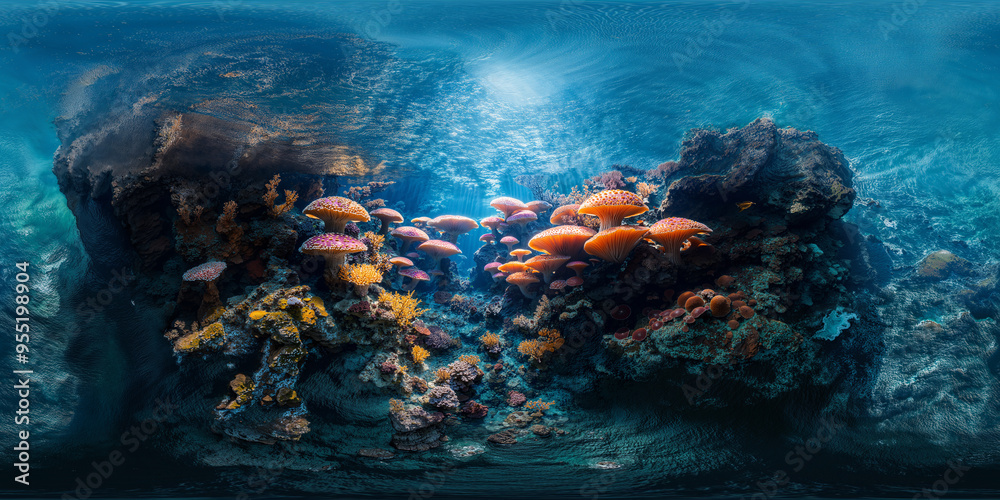 Underwater world 8K v6 360 degree, equirectangular projection ...