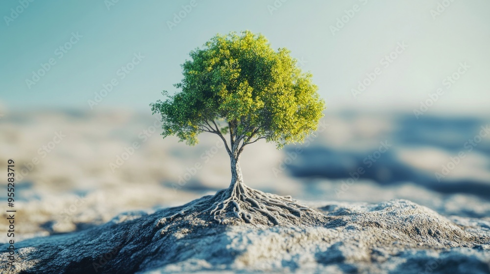 Concept for World Environment Day 2024: 3D tree background, land ...