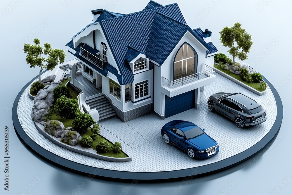 Garage expansion project is highlighted in a detailed blueprint showing ...