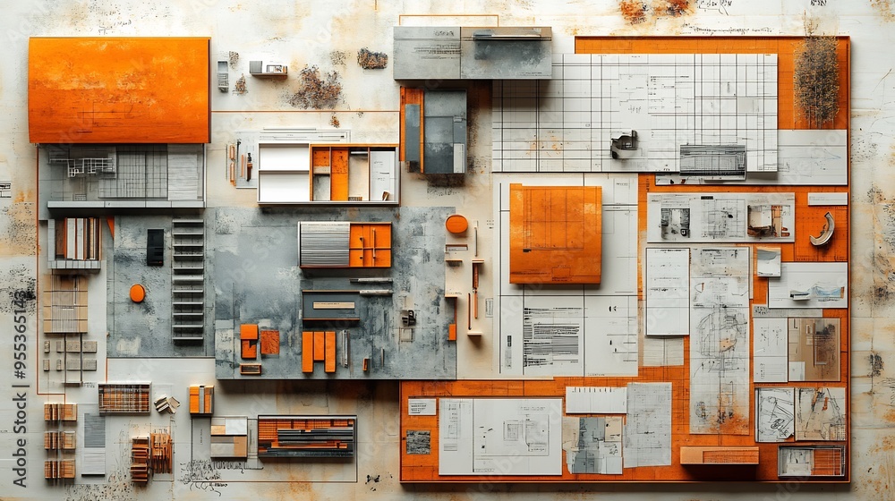 Mind map exploring layout design print and web including grids white ...