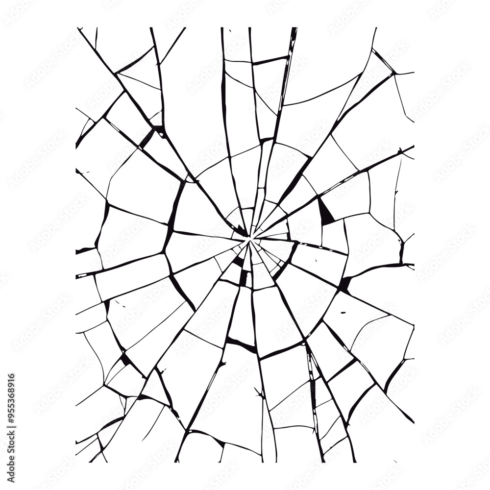 Texture like shattered glass on the surface. Draw the appearance of ...