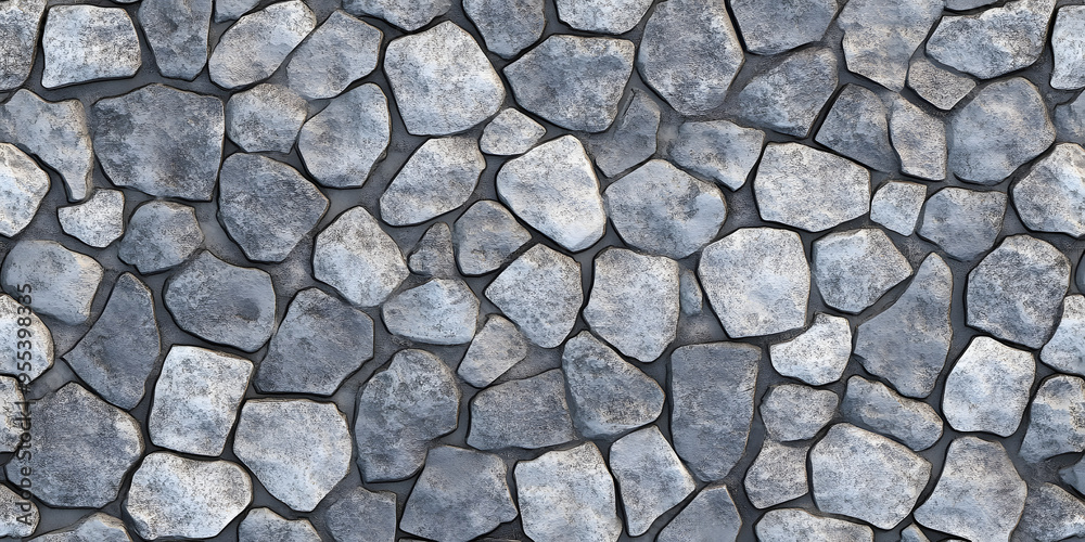 Seamless gray cobblestone wall or road background texture. Tileable ...