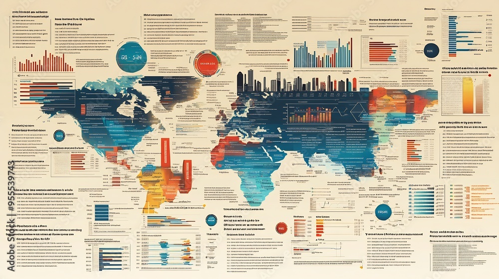 Mind map infographics design covering data visualization iconography ...