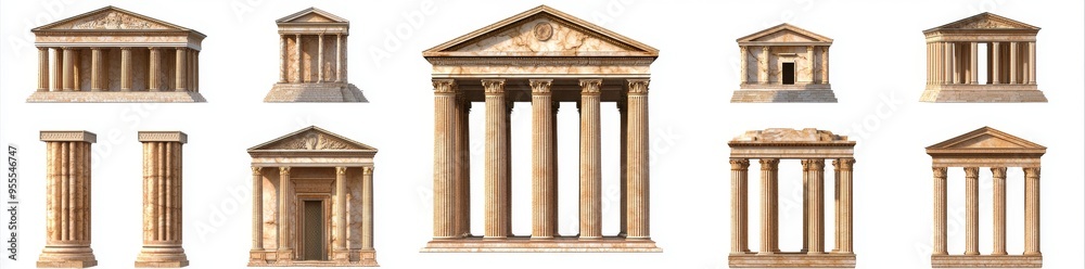 Isolated transparent background of Greek temple or sanctuary buildings ...