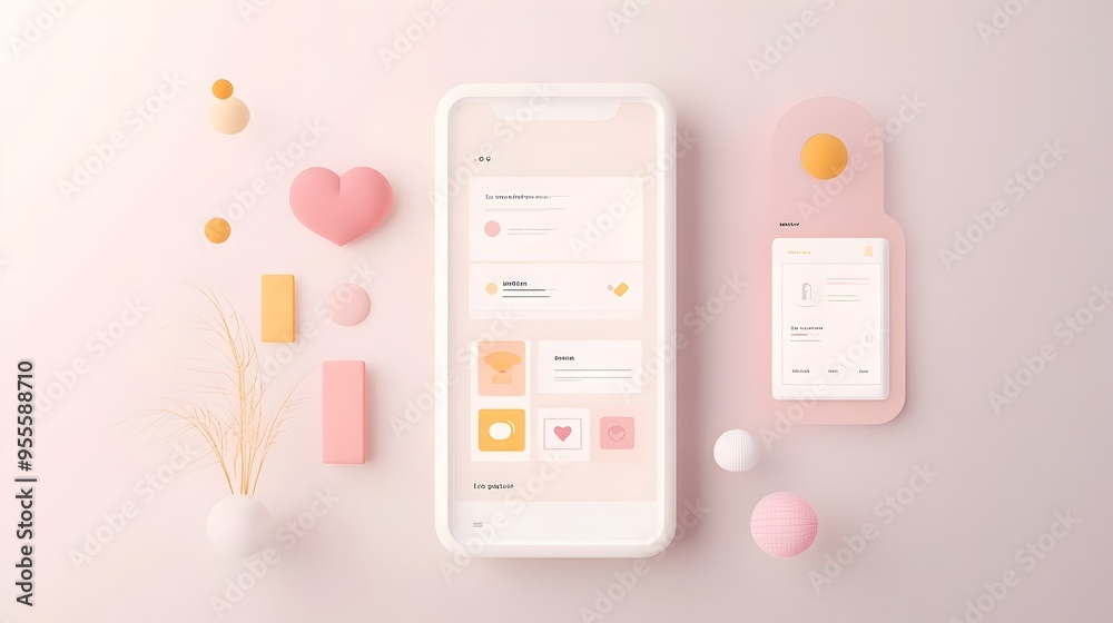 Minimalist UI Design with Soft Gradients and Subtle Textures for a ...