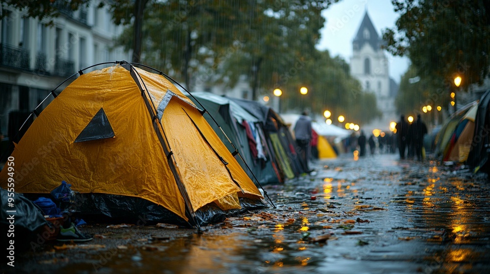Hurricane Aftermath: Transformer on a Pole and Fallen Tree Across Power ...