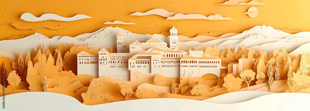 30. **Design a 3D paper cut of the Alhambra Palace with its Moorish ...