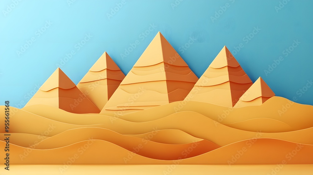 17. **Design a 3D paper cut scene of the Pyramids of Giza with their ...