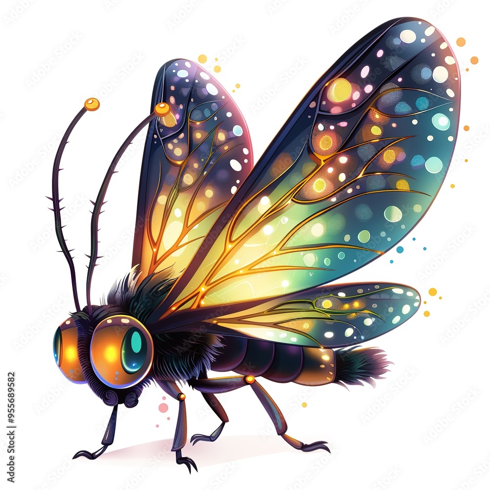 Firefly Awe emotion fantasy animal cartoon isolated whitebackground ...
