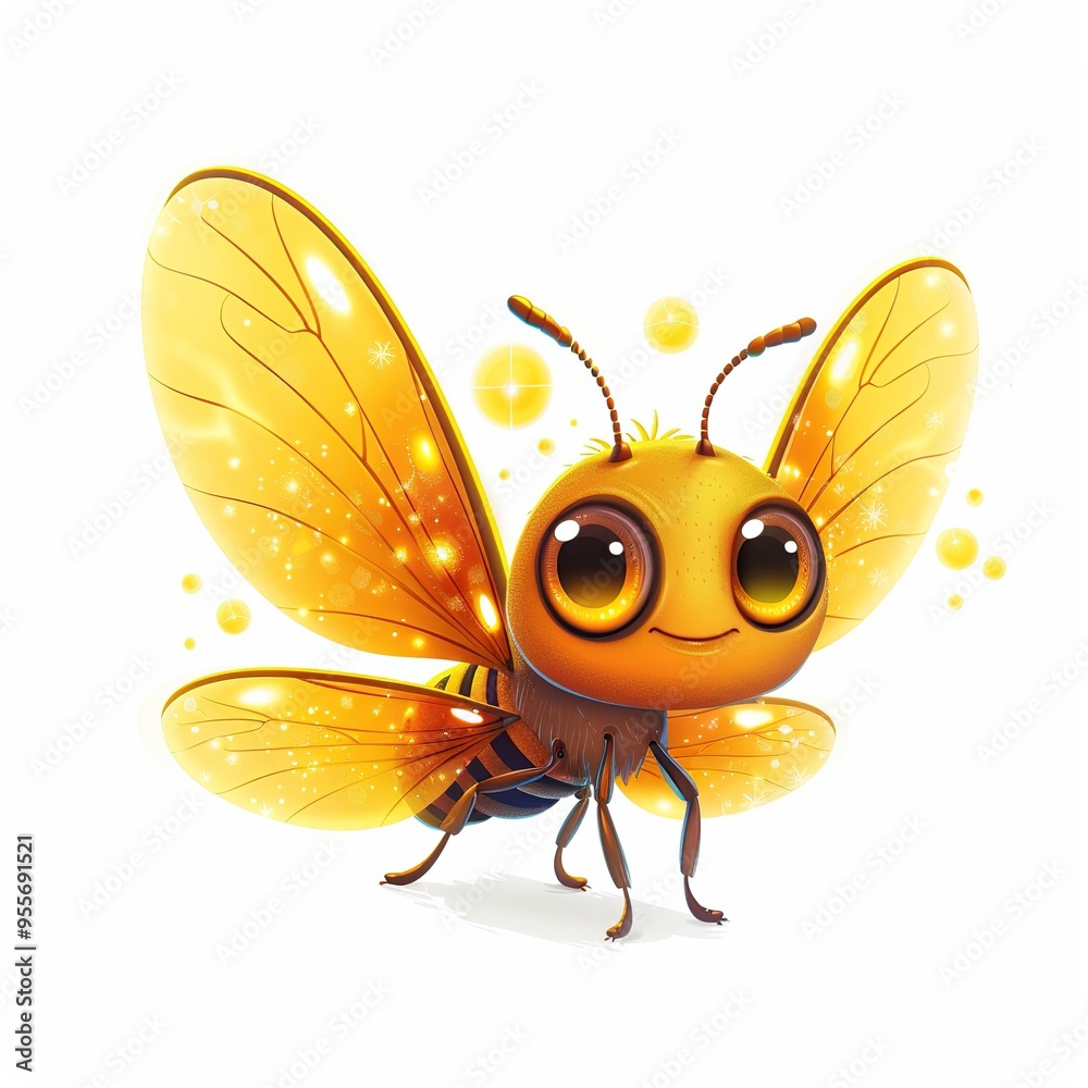 Firefly Surprise emotion fantasy animal cartoon isolated ...